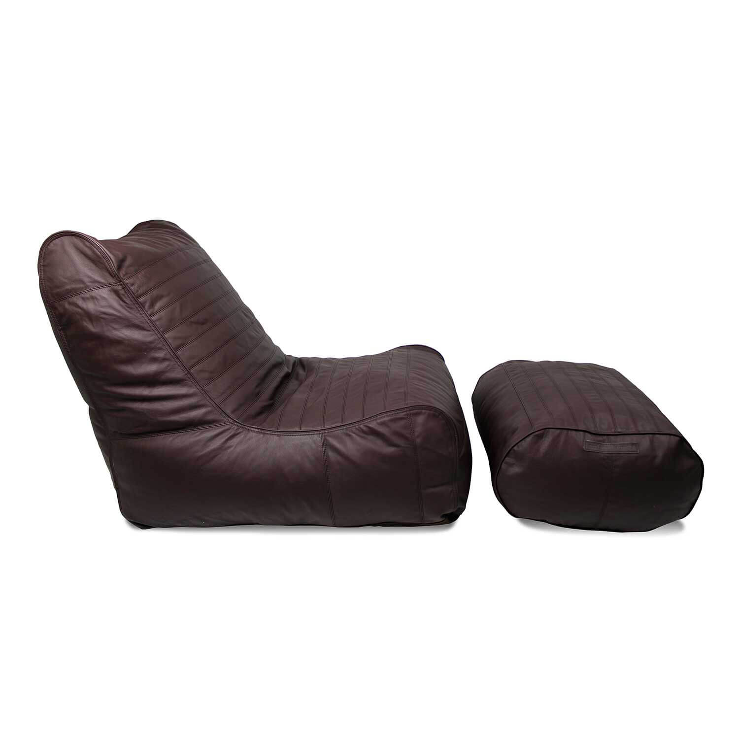 Indoor Bean Bags | Fiorenze Bean Bags - Contempo Brown Genuine Leather ...